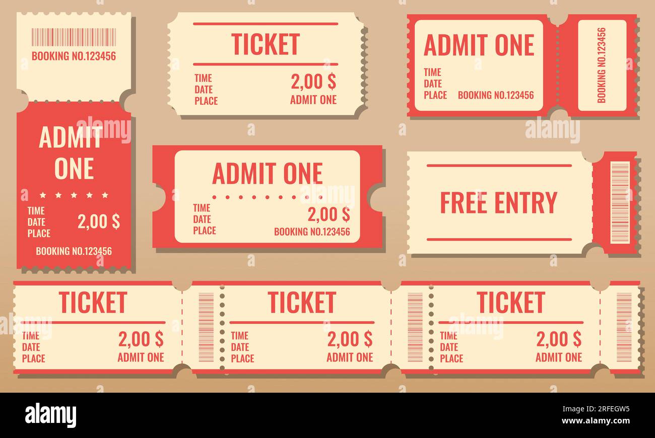 Set of retro coupons, tickets. retro stickers Stock Vector Image & Art - Alamy