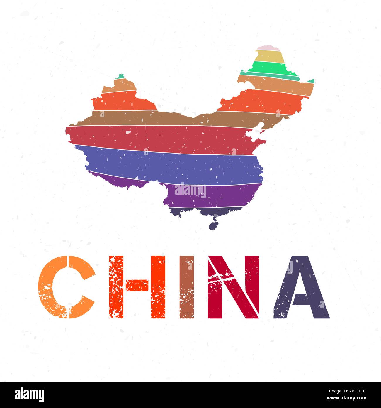 China map design. Shape of the country with beautiful geometric waves ...