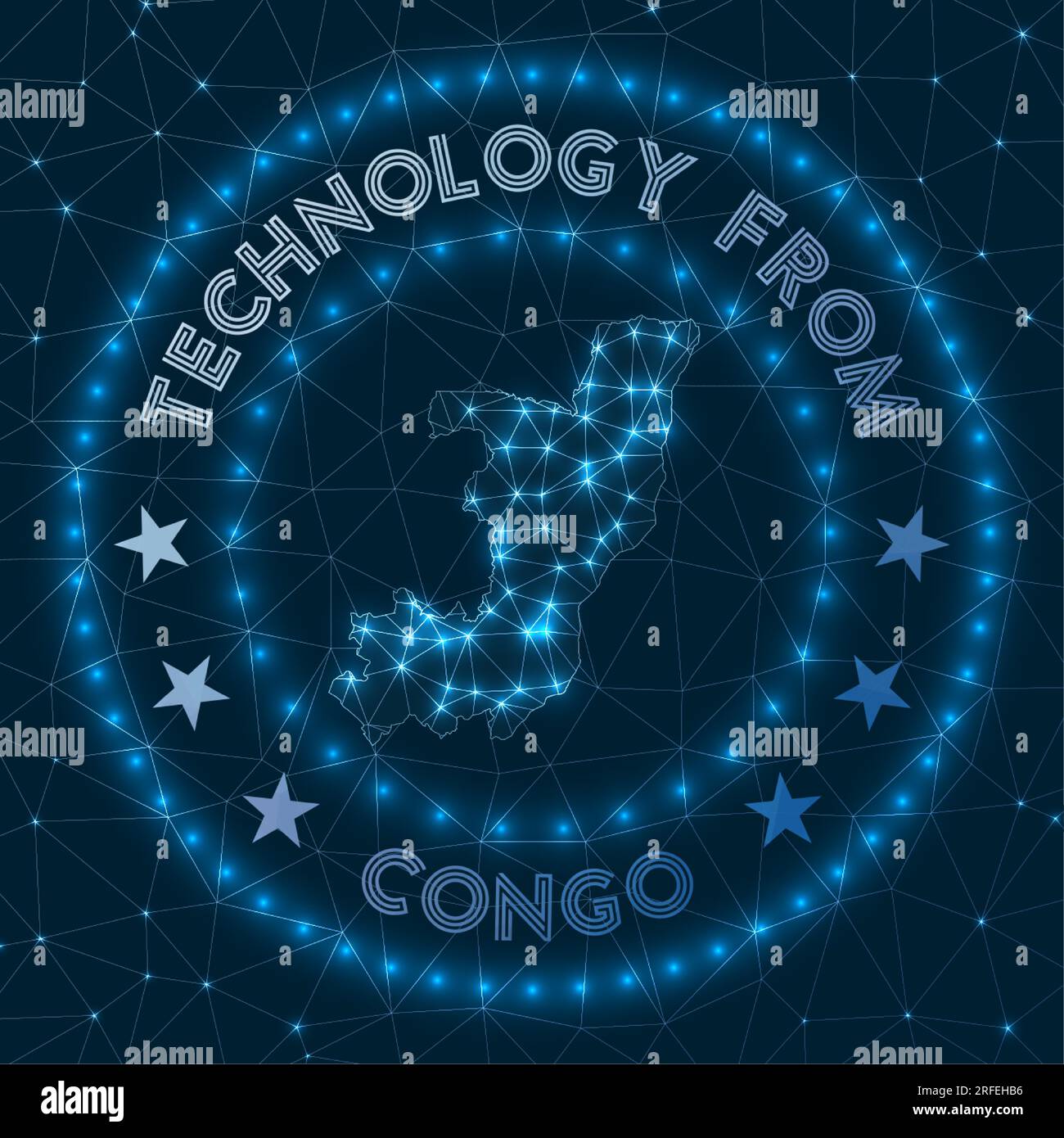 Technology From Congo. Futuristic geometric badge of the country ...
