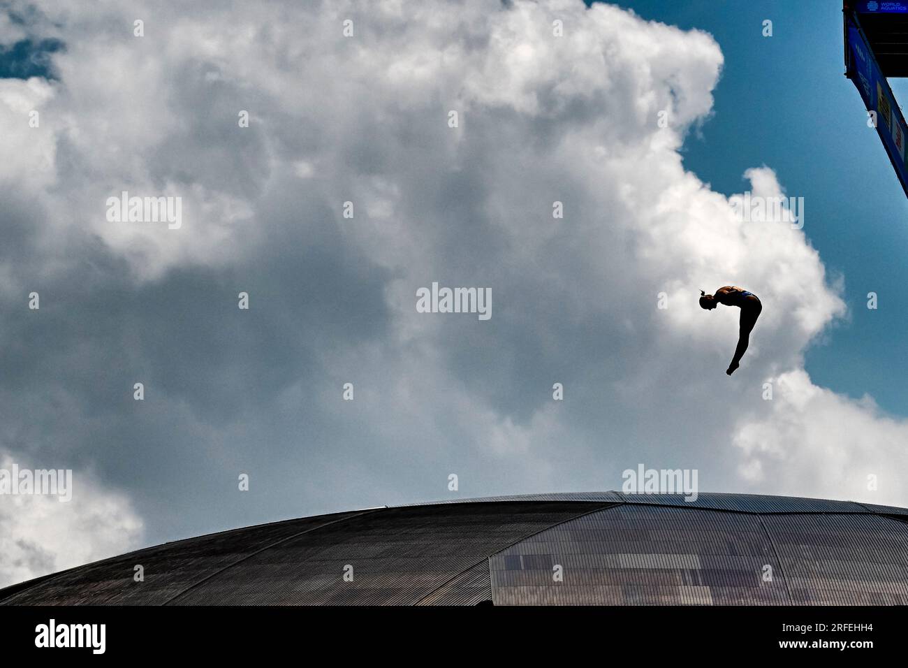 Rhiannan Iffland of Australia competes in the High Diving 20m women ...