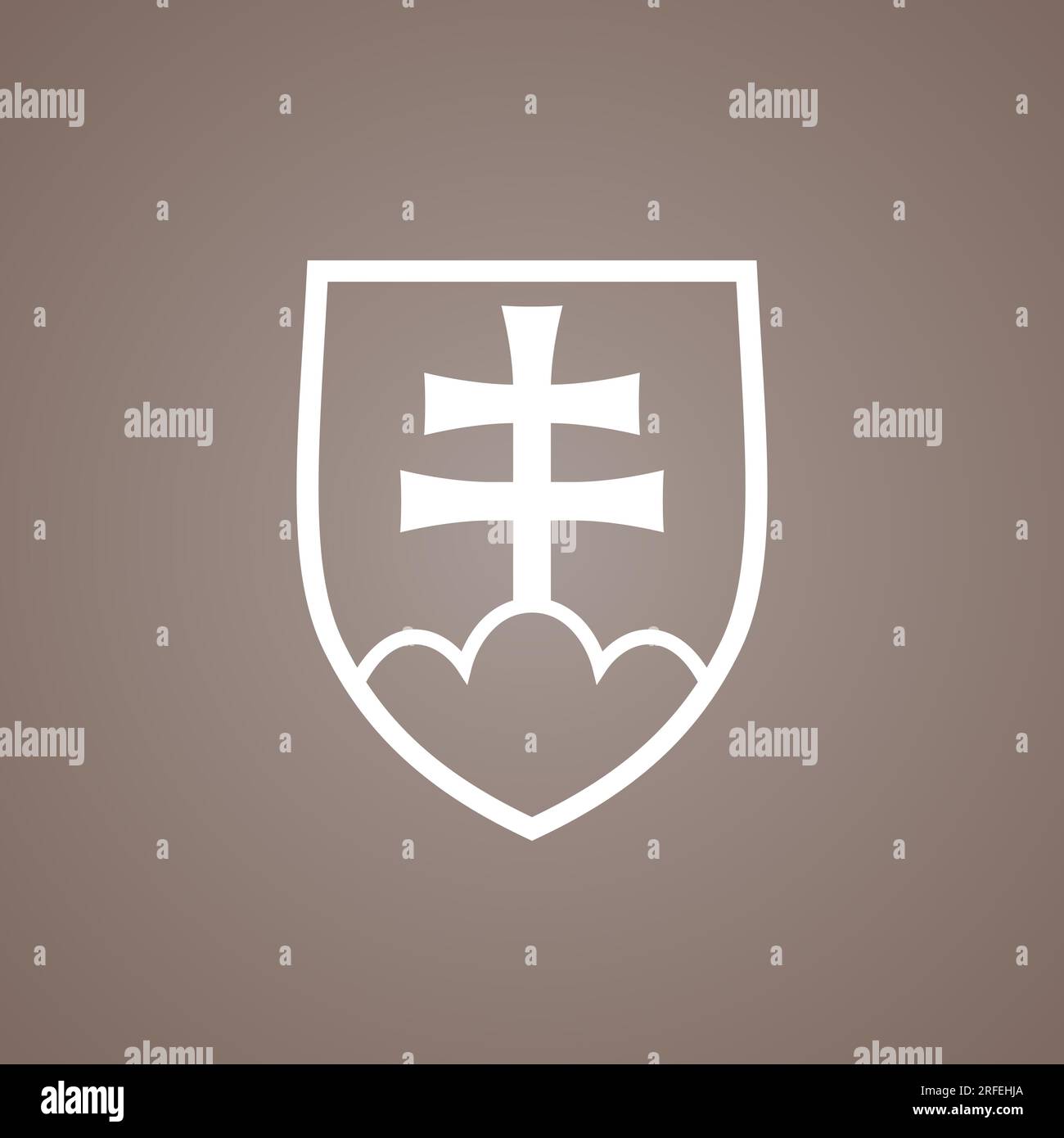 Coat of arms - symbol from the flag of Slovakia in a single color line ...
