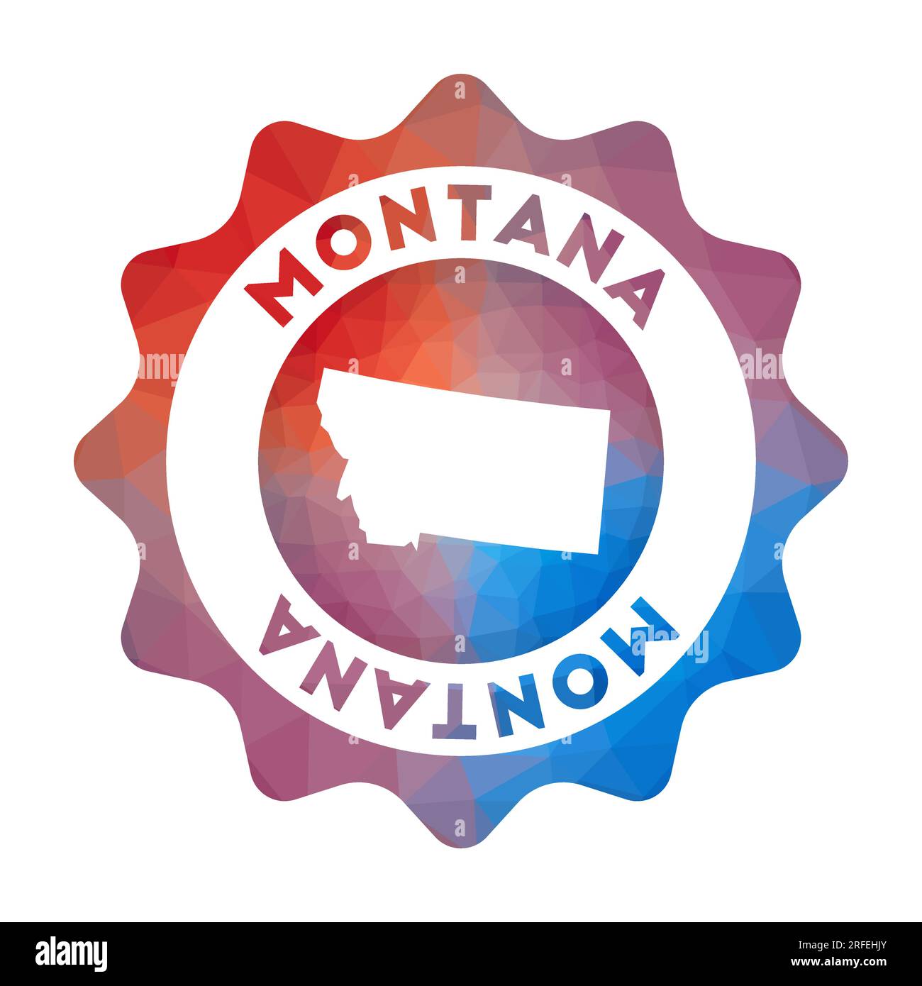 Montana low poly logo. Colorful gradient travel logo of the US state in ...
