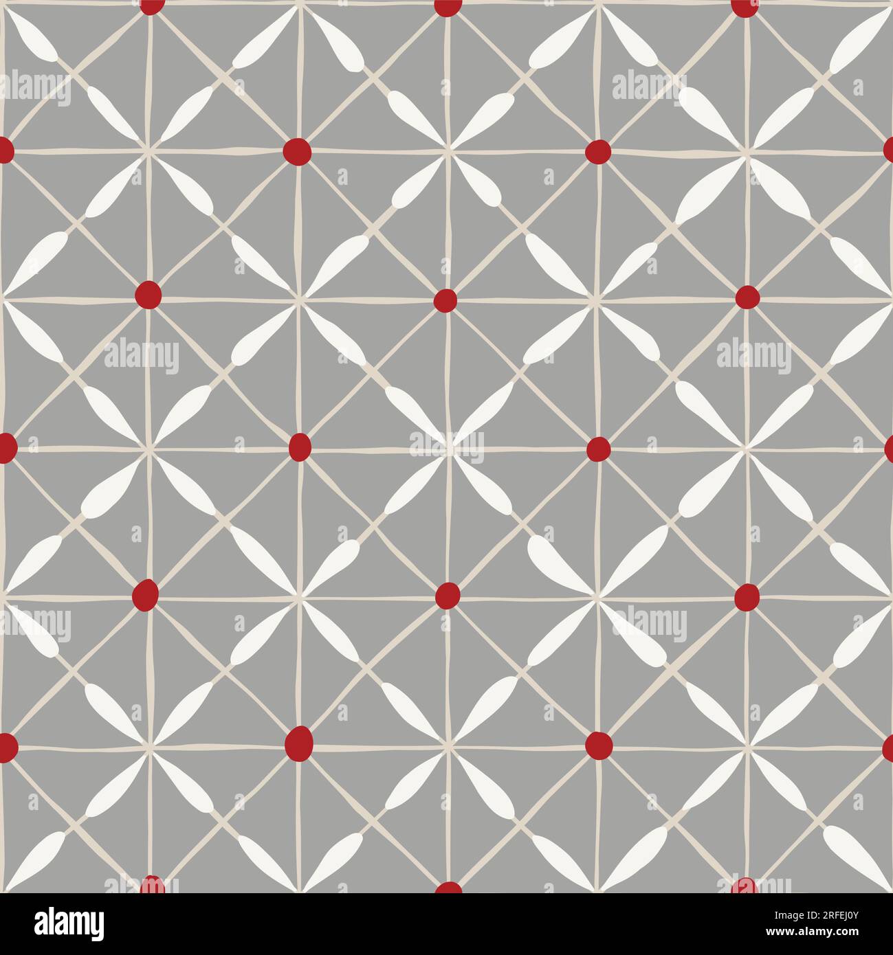 Boho Hand-Drawn Artisanal Wood Block Print Geometric Vector Seamless ...