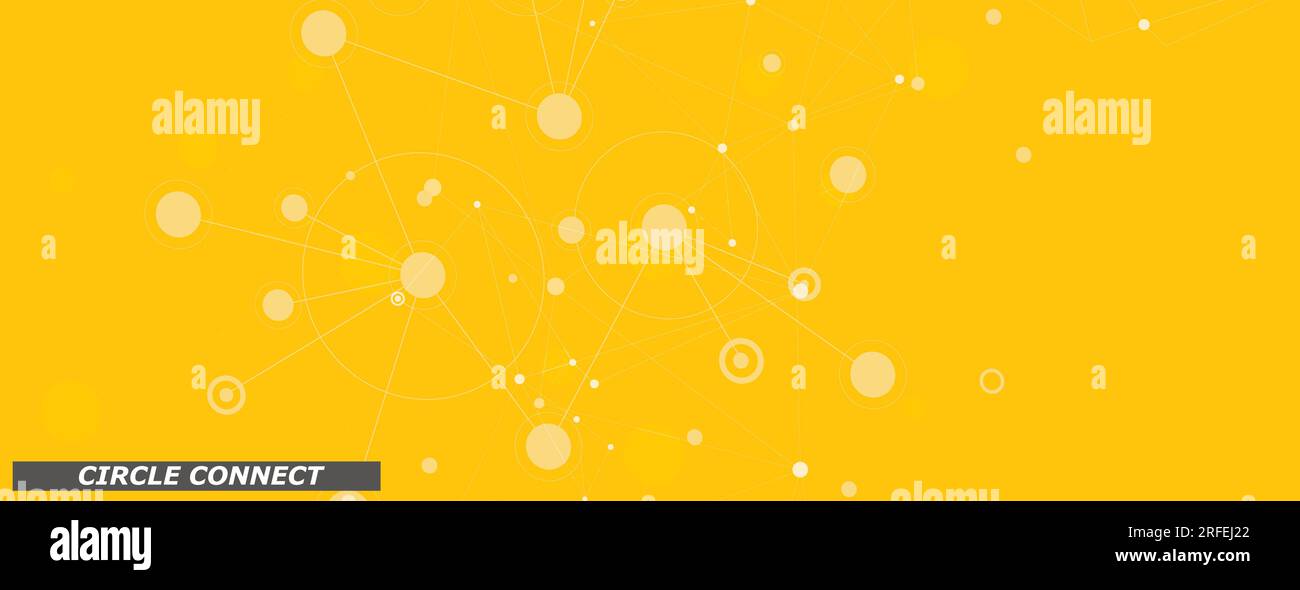 Vector lines, circle, dots connect in abstract style. Circle shape. Abstract motion. Technology ...