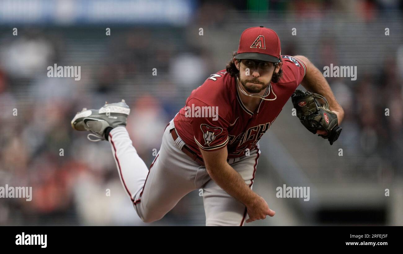 Arizona Diamondbacks pitcher Zac Gallen throws to a San Francisco ...