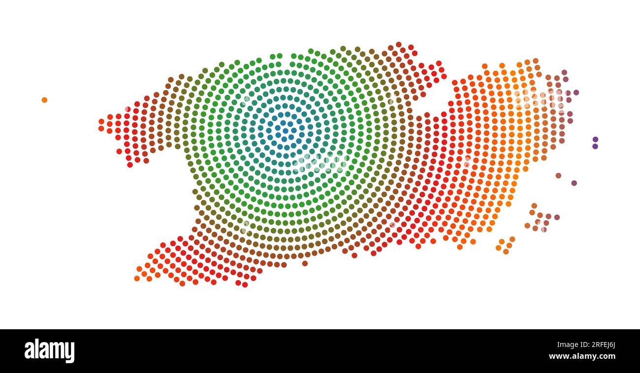 Vis dotted map. Digital style shape of Vis. Tech icon of the island with gradiented dots. Superb ...