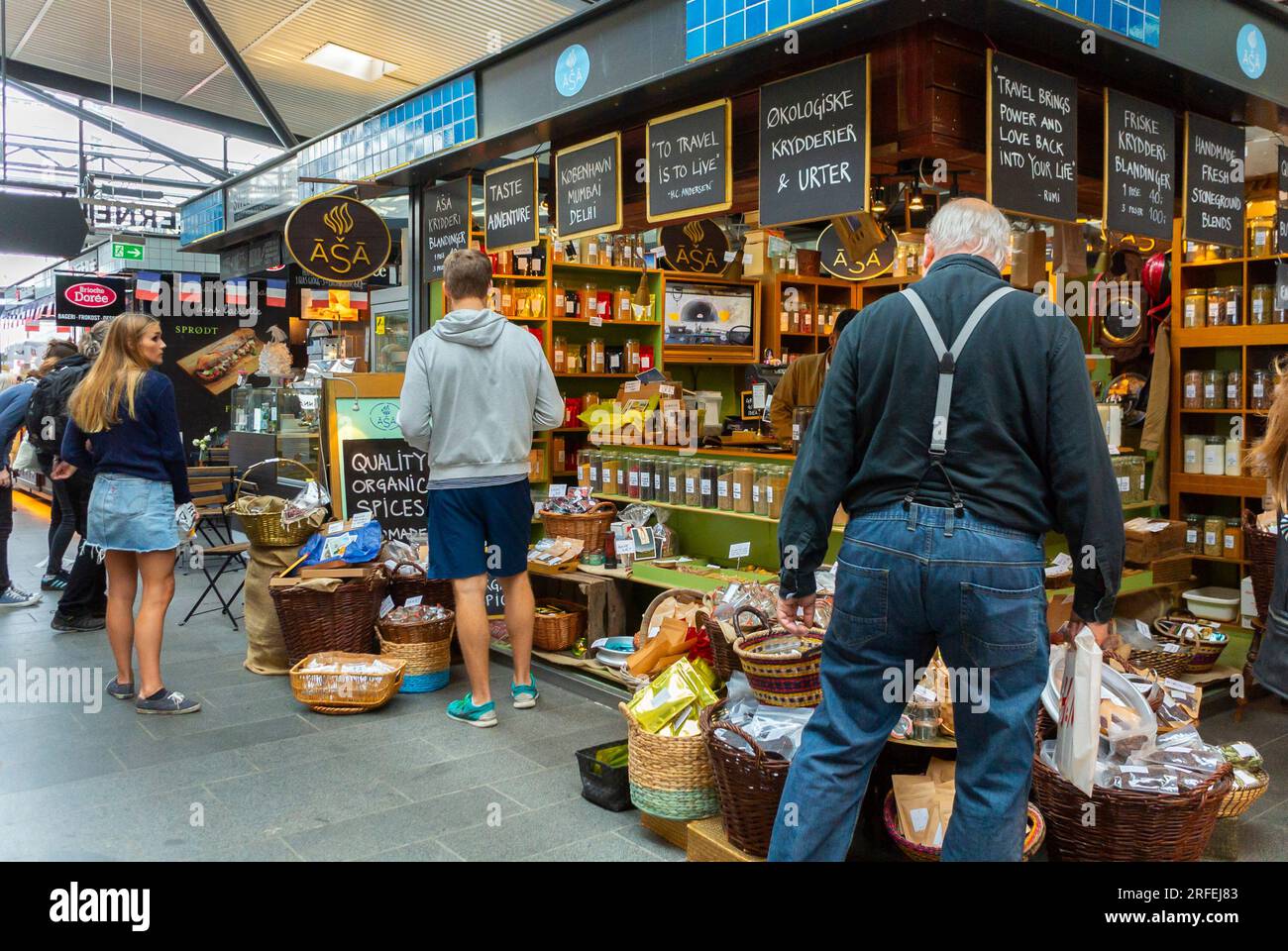 Copenhagen, Denmark, Crowd People Shopping inside Danish Food Store in ...