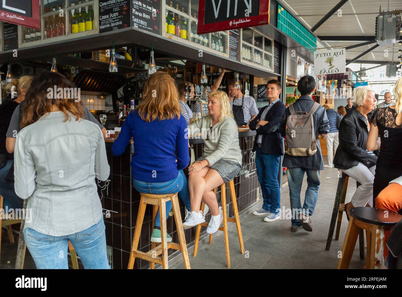 Copenhagen, Denmark, People Sharing Meals, Street Food, inside Danish ...