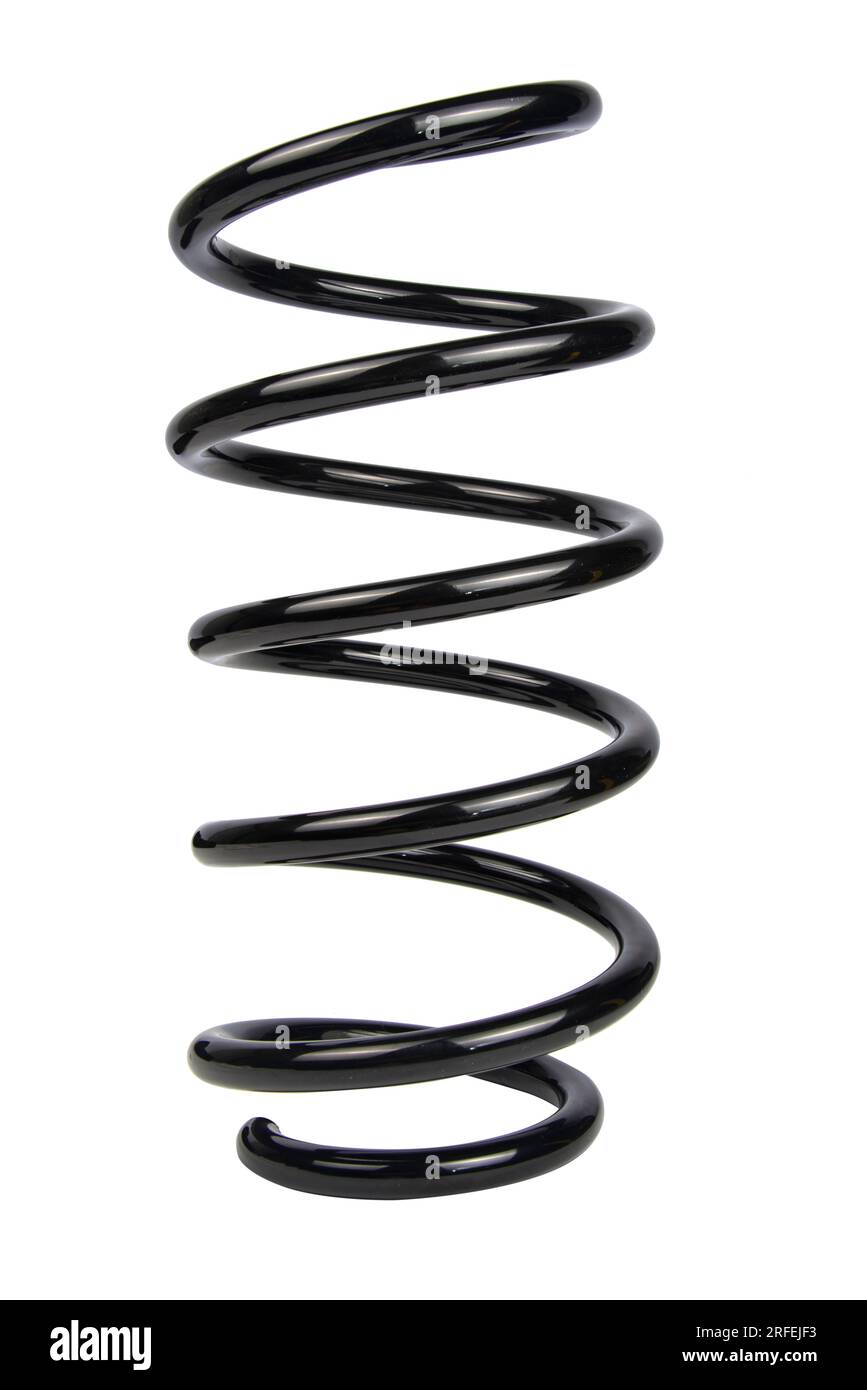 Black Coil Spring Isolated On White Background Stock Photo - Alamy