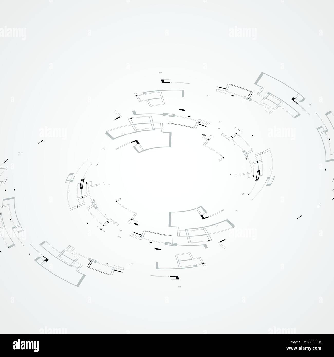 Abstract technology circles. Connect rounded shapes. Vector ...