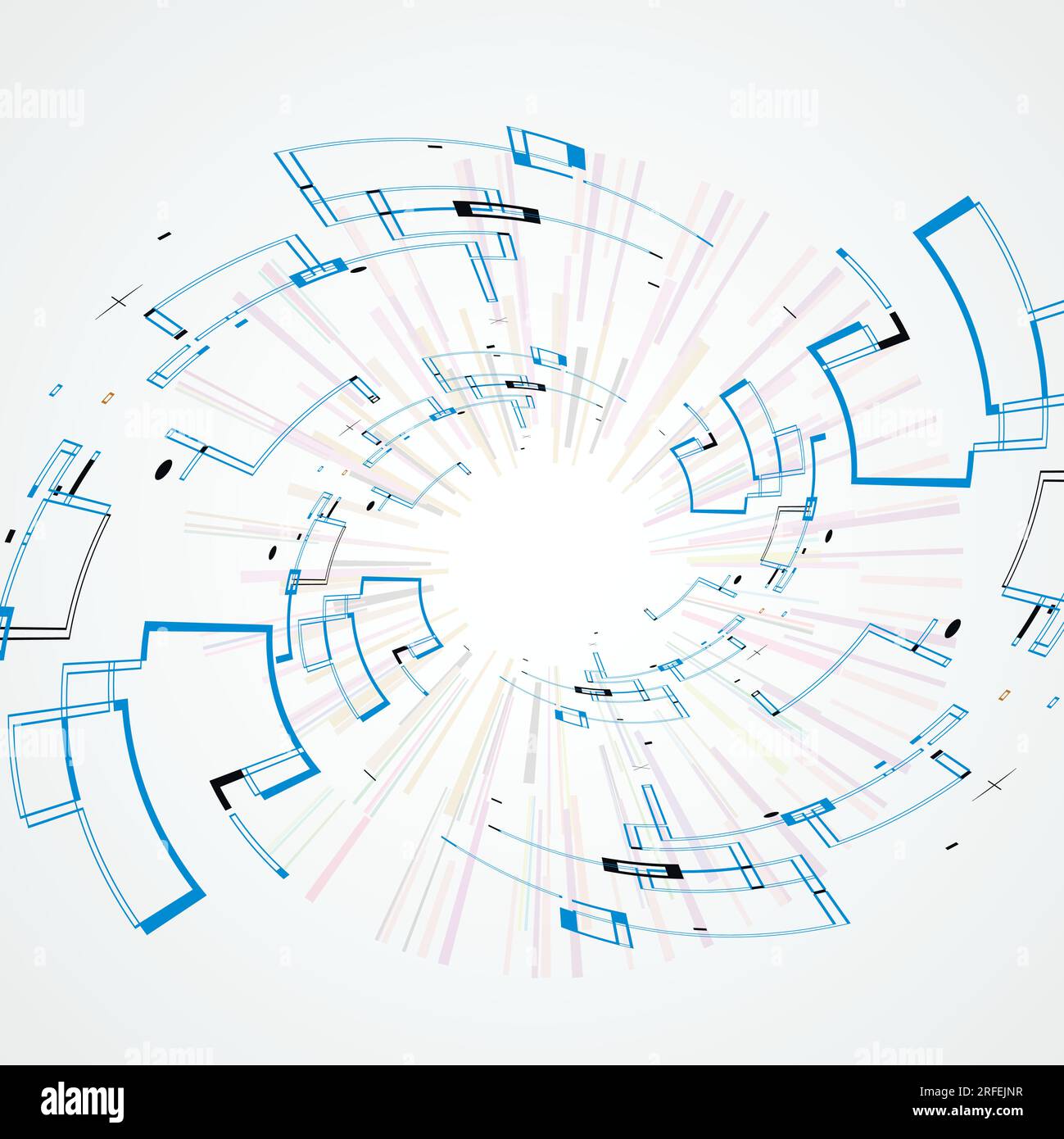Abstract technology circles. Connect rounded shapes. Vector ...
