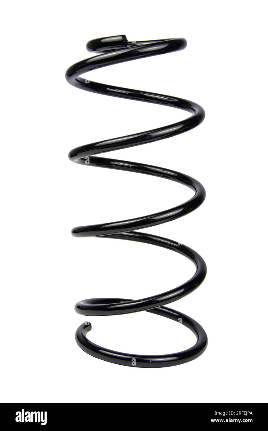 Black Coil Spring Isolated On White Background Stock Photo - Alamy