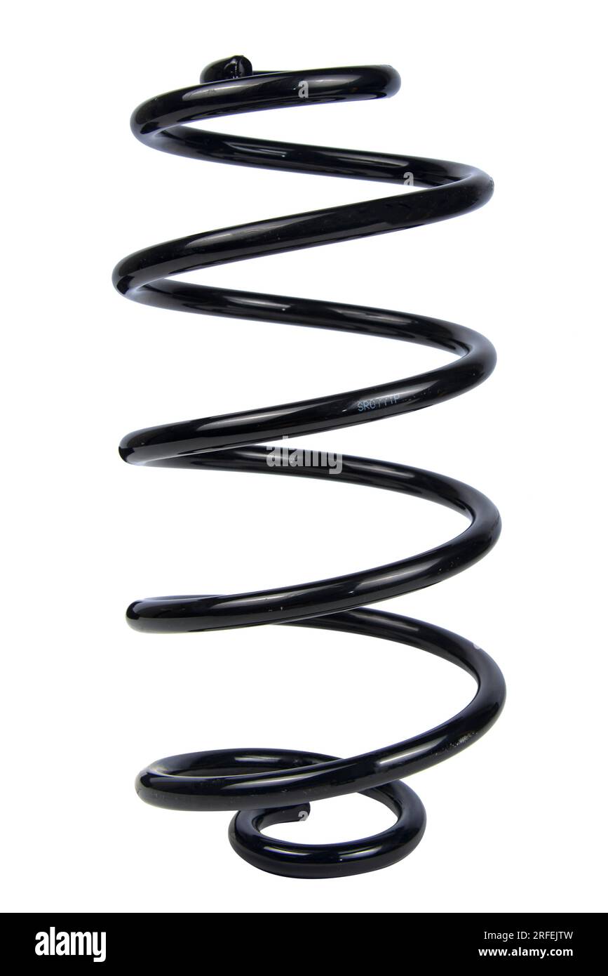 Black Coil Spring Isolated On White Background Stock Photo - Alamy
