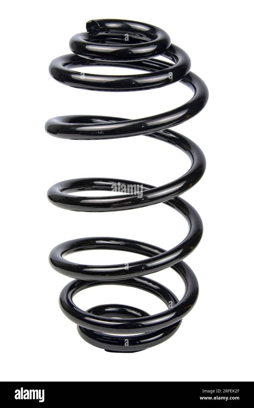 Black Coil Spring Isolated On White Background Stock Photo - Alamy