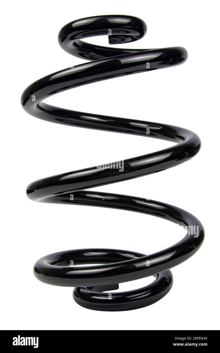 Black Coil Spring Isolated On White Background Stock Photo - Alamy