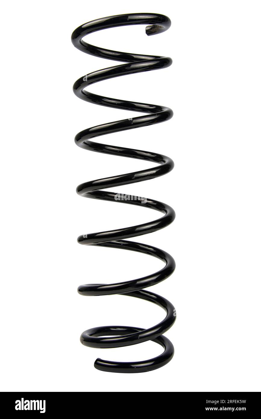 Black Coil Spring Isolated On White Background Stock Photo - Alamy