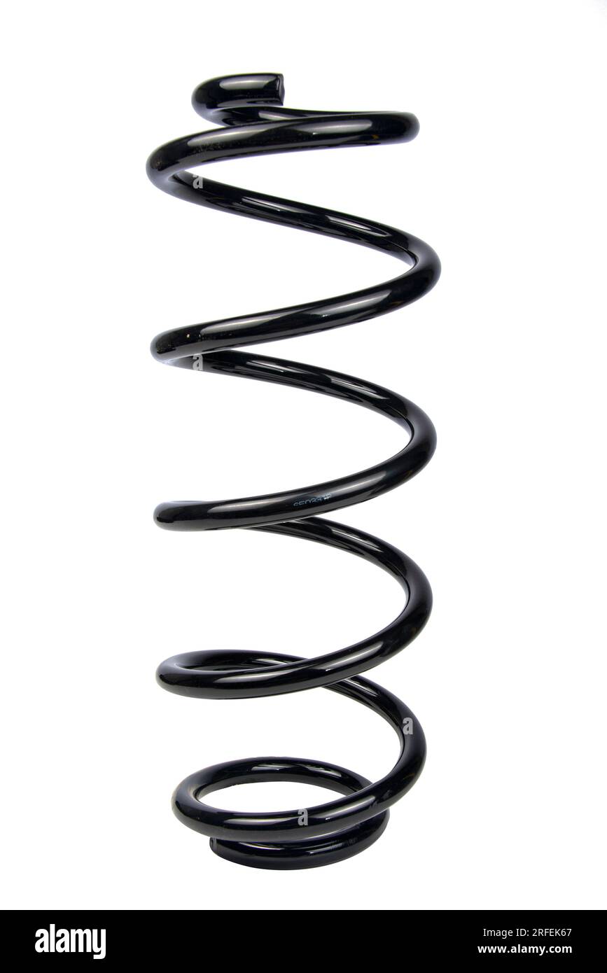 Black Coil Spring Isolated On White Background Stock Photo - Alamy