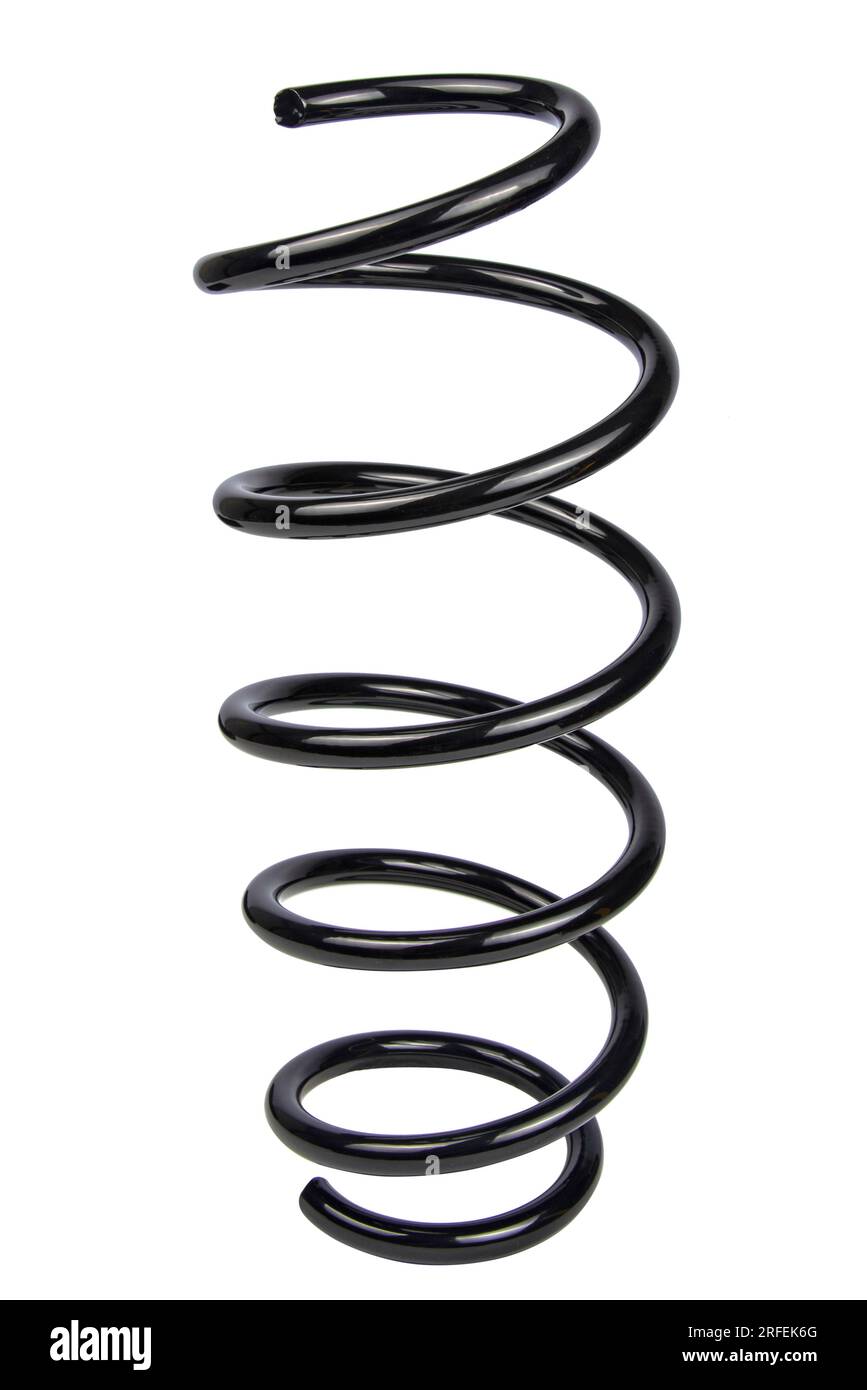 Black Coil Spring Isolated On White Background Stock Photo - Alamy