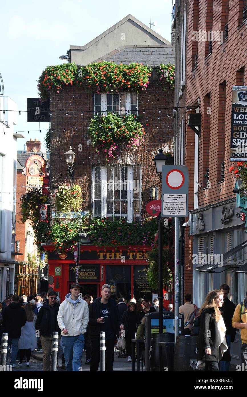 The exterior of the famous Temple Bar pub in Temple Bar district in ...