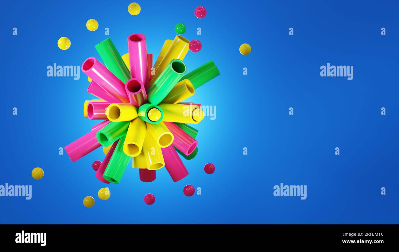 Abstract background with bright colors. A composition of balloons and ...