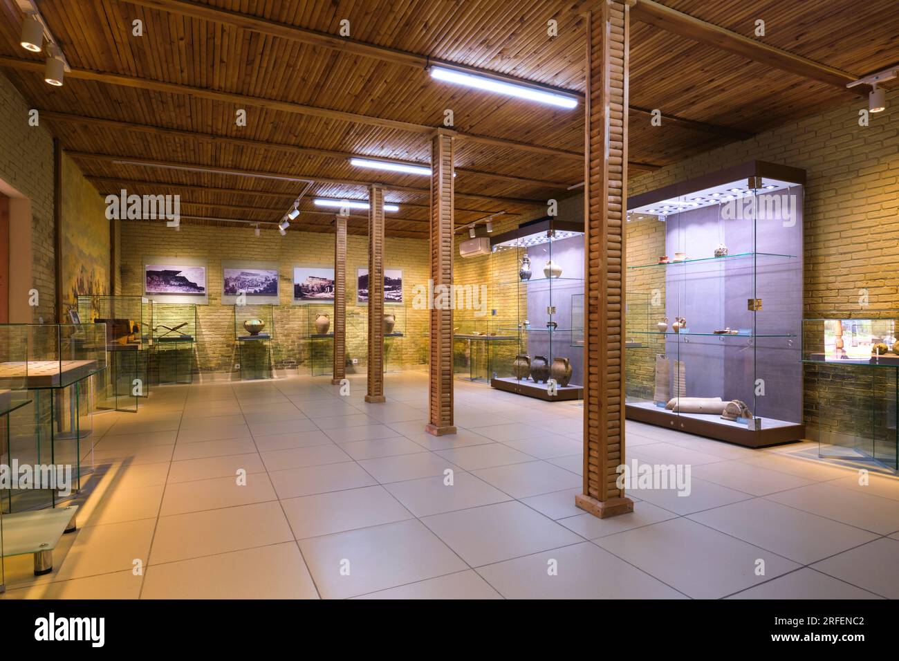 A view of one of the gallery rooms, displaying archeological objects ...