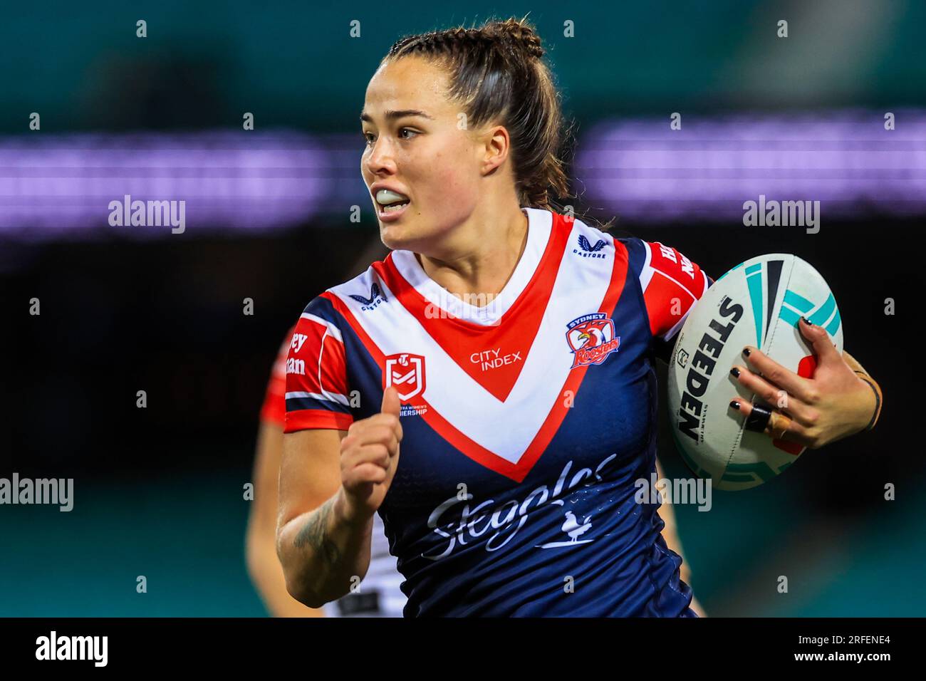 Sydney, Australia. 03rd Aug, 2023. Isabelle Kelly of the Roosters on ...