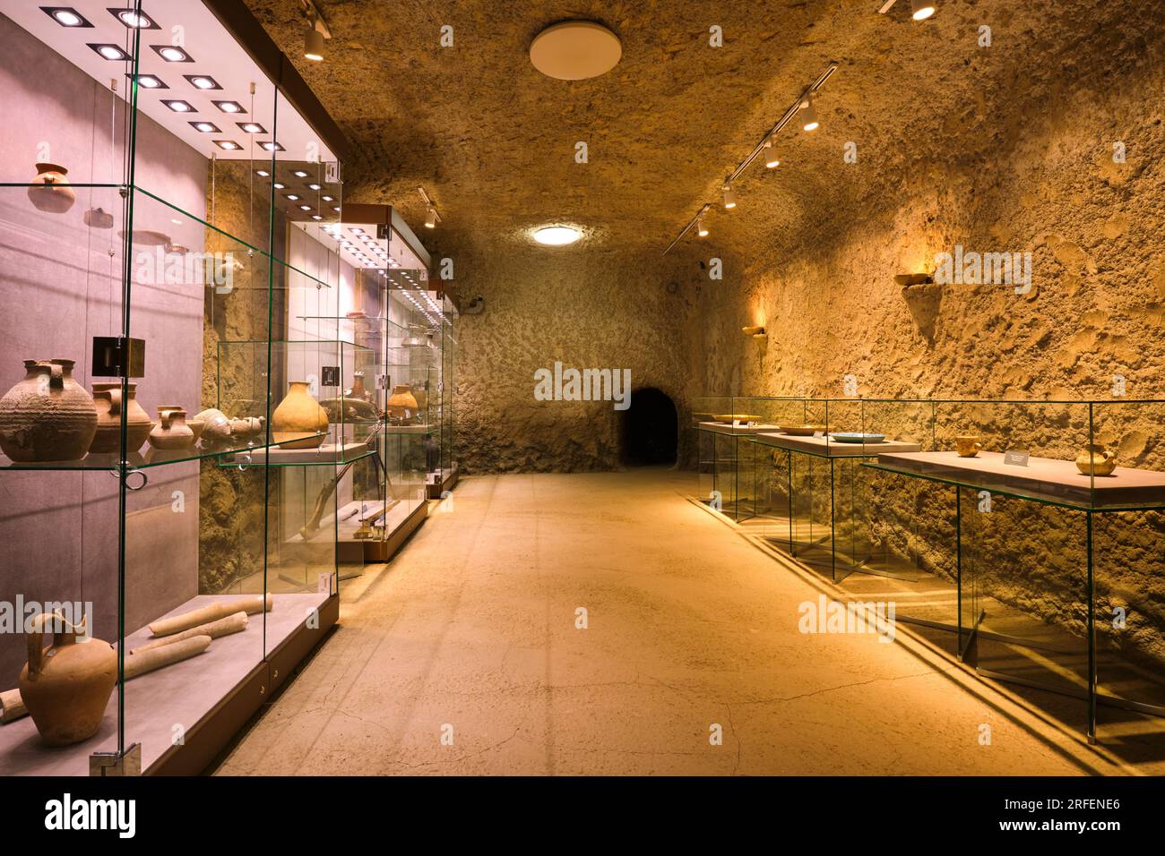 A view of one of the gallery rooms, displaying archeological objects ...