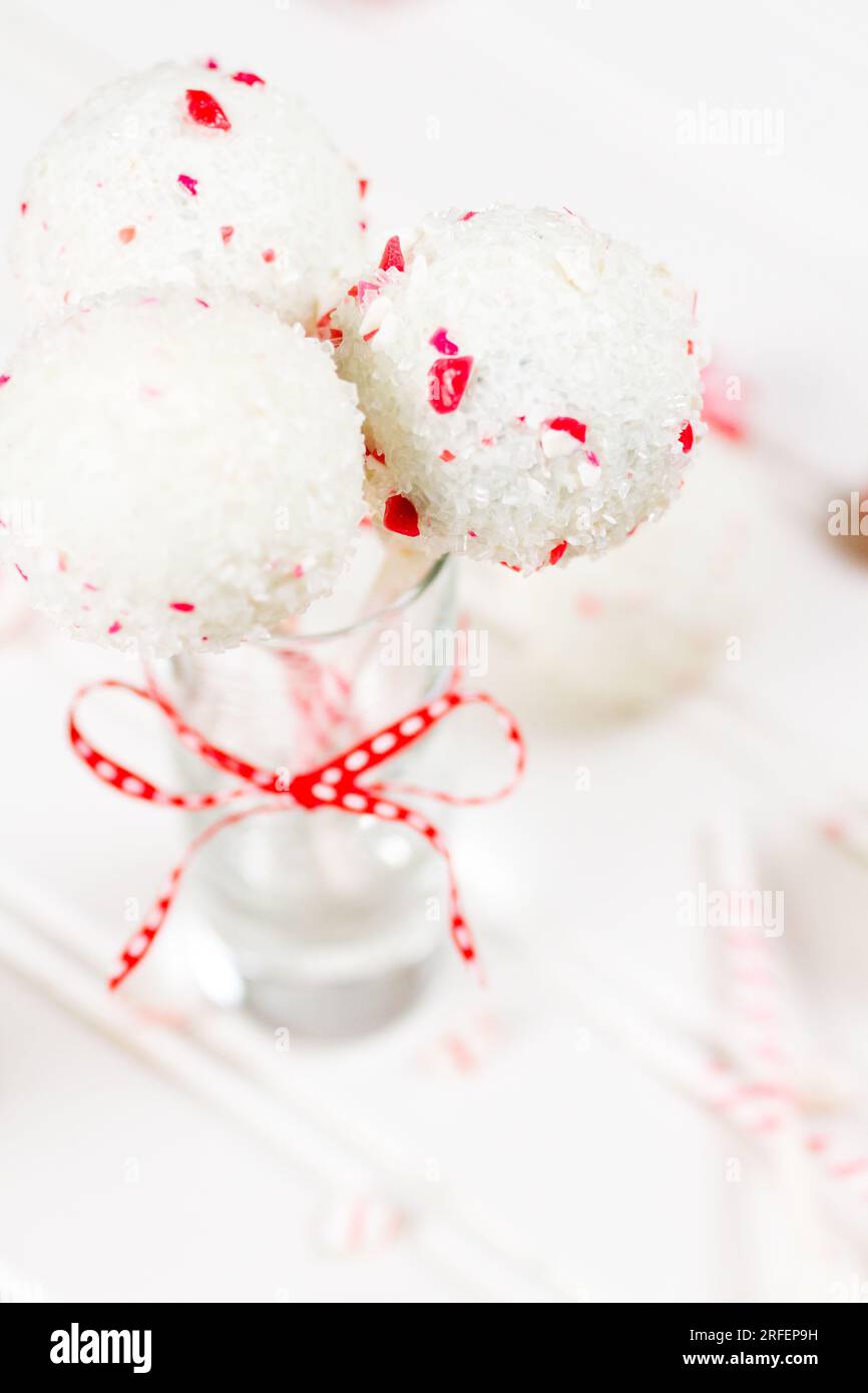 Peppermint chocolate cake pops Stock Photo - Alamy