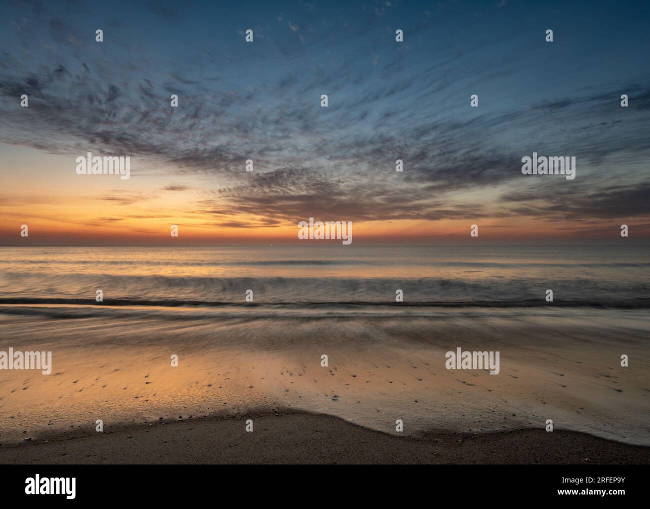 Sunrise, at Main Beach, on Amelia Island, Atlantic Ocean, Florida Stock ...