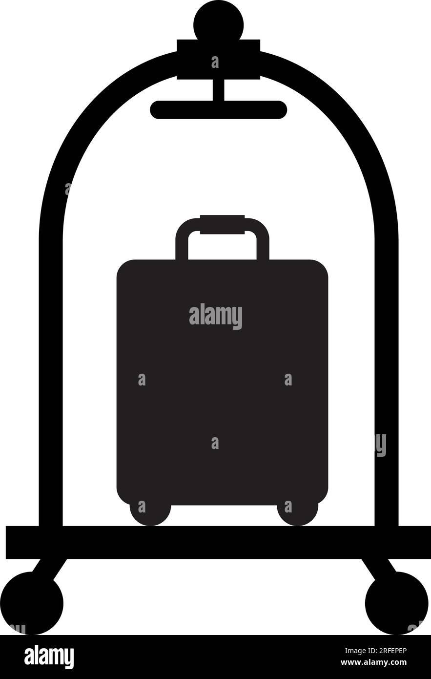 Hotel luggage cart icon. Hotel Luggage Troll sign. Baggage trolley logo ...