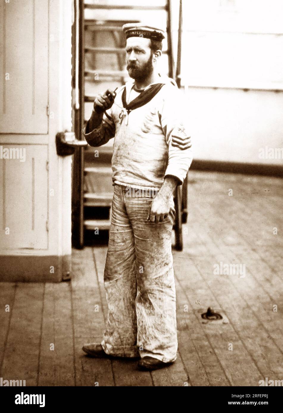 Boatswain's Mate, HMS Implacable, Royal Navy, Victorian period Stock ...