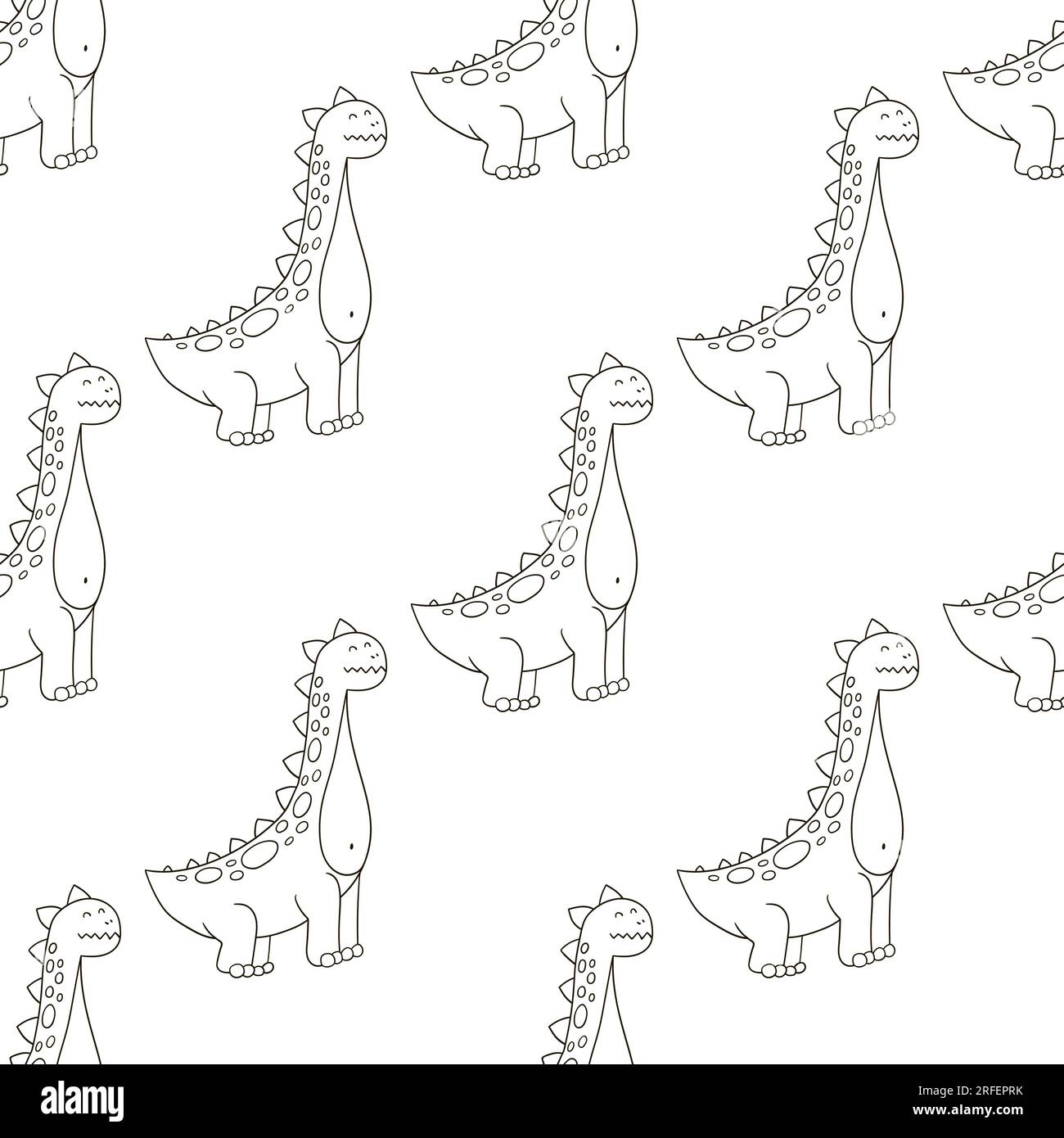 Dinosaurs of the Jurassic period. Coloring cute dinosaurs seamless ...