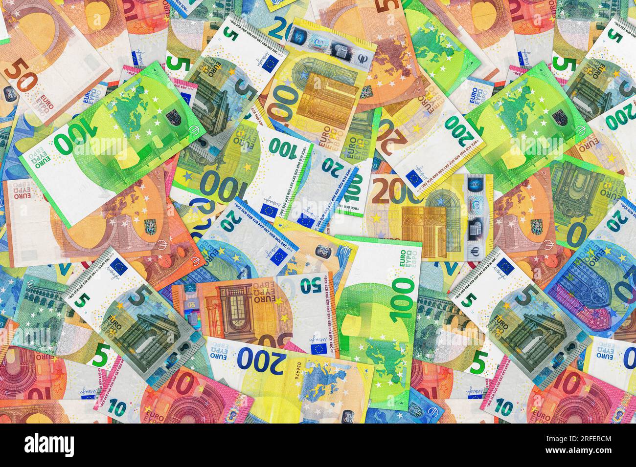 Backdrop from euro banknotes, 3D rendering Stock Photo - Alamy