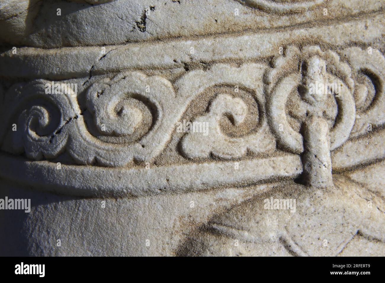 Vintage ornament on the stone. Close-up seamless texture. Stone texture ...