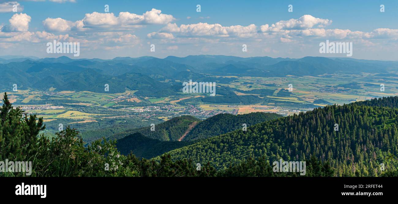 View from Suchy hill in Mala Fatra mountains in Slovakia during ...