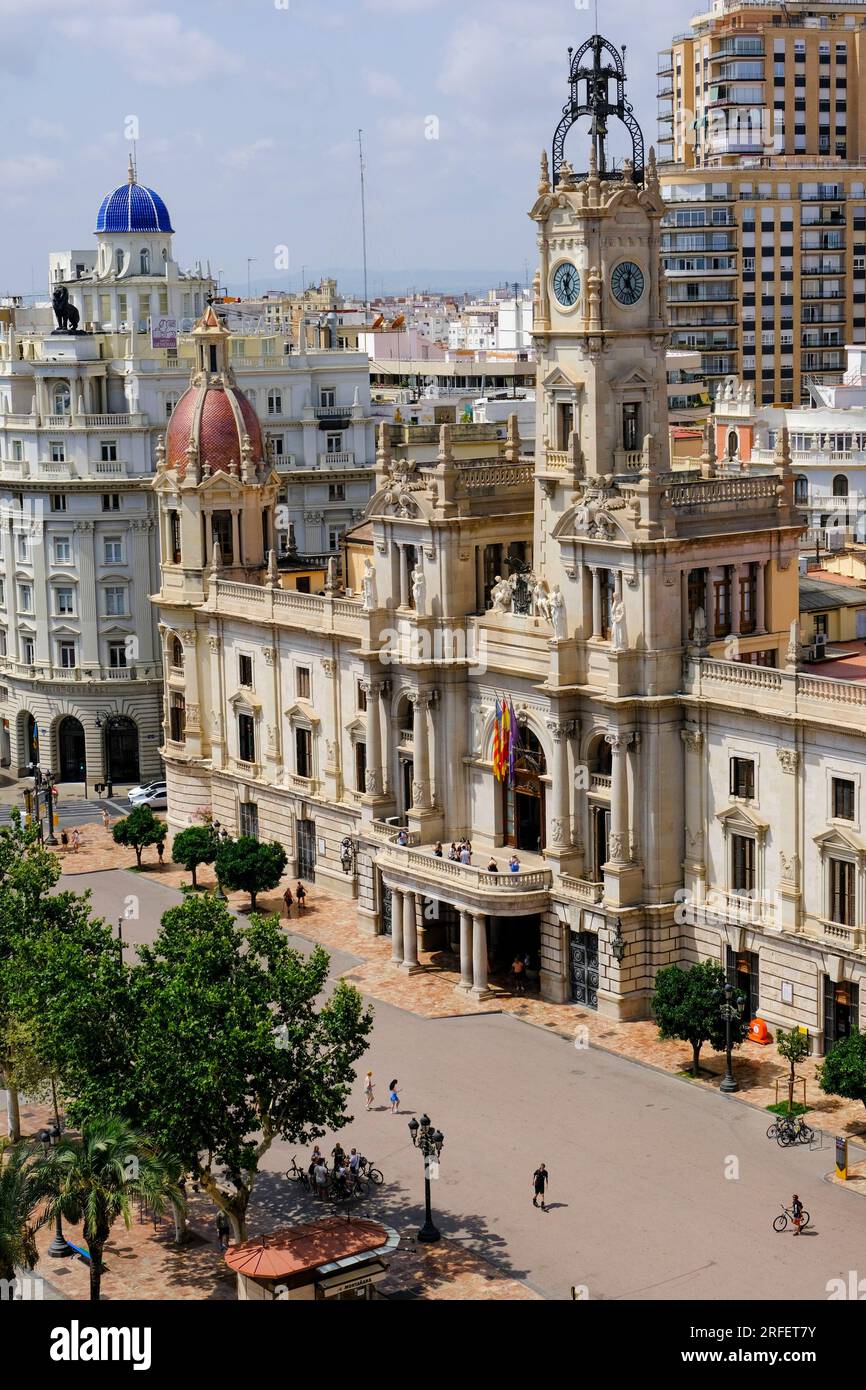 Spain, Valencia, Town Hall Square (Plaza del Ayuntamiento), town hall ...