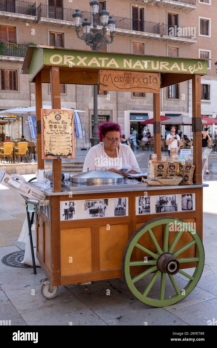 Spain, Valencia,Spain, Valencia, itinerant seller of horchata de chufa ...