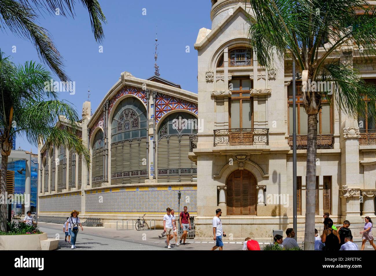 Spain, Valencia, central market in Art Nouveau (modernist) style ...