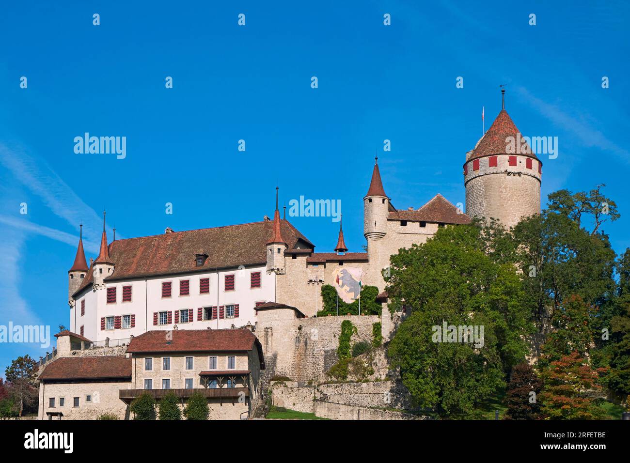 Switzerland, Canton of Vaud, Lucens, the castle, residence of the ...