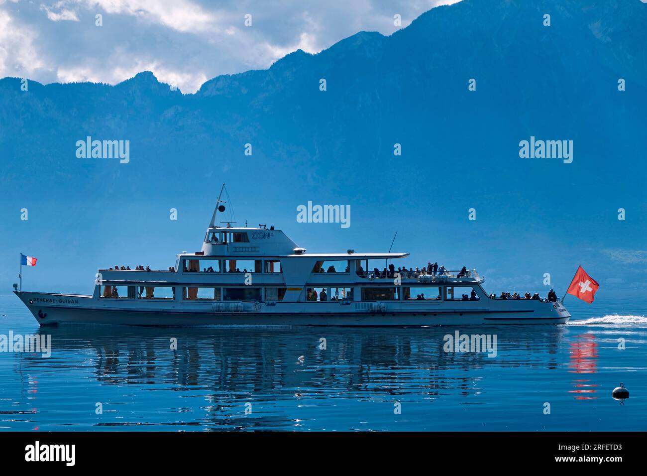 Switzerland, Canton of Vaud, Montreux, Lake Geneva, cruise on the lake ...