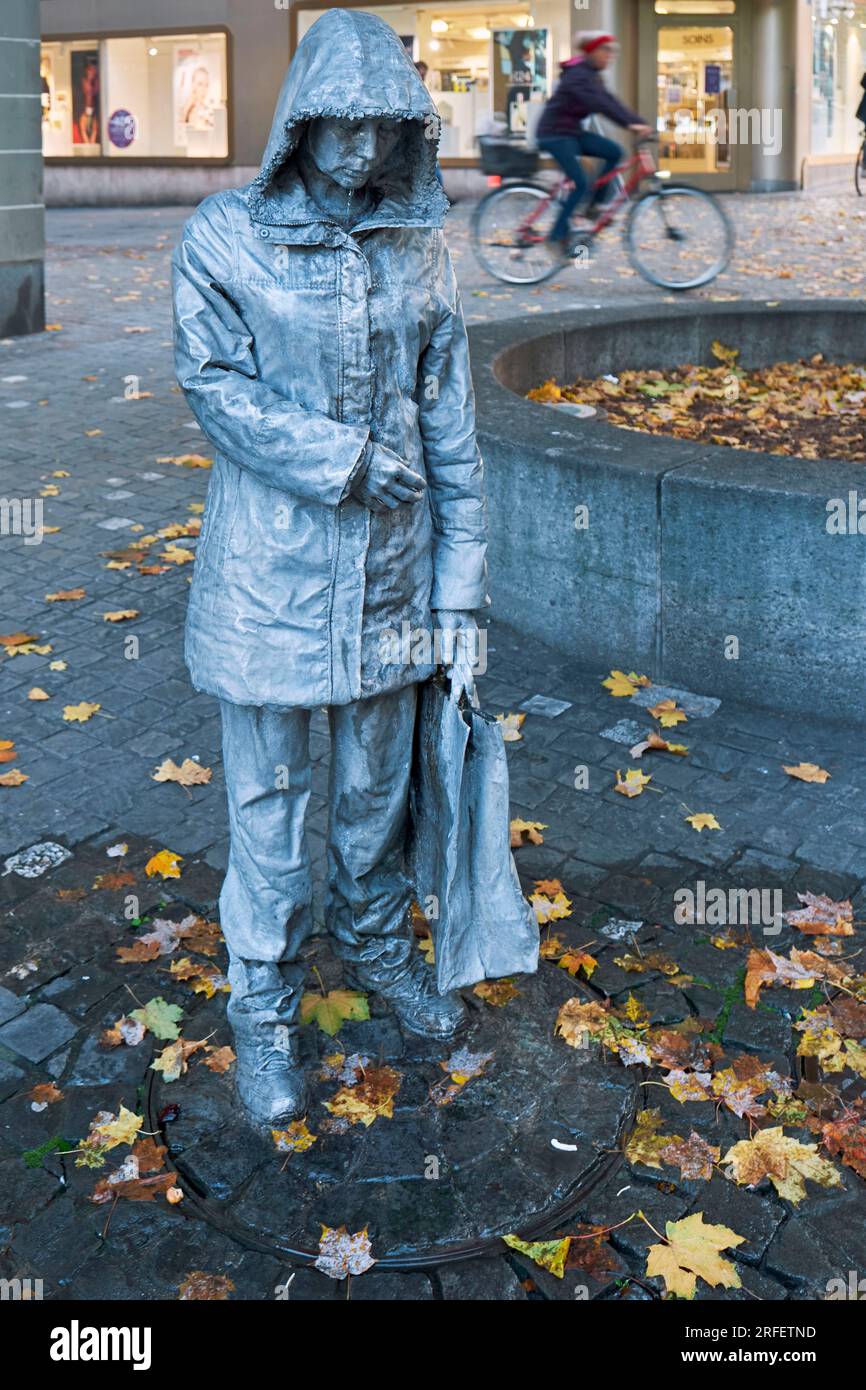 Switzerland, canton of Fribourg, Fribourg, The Weeping Woman, sculpture ...
