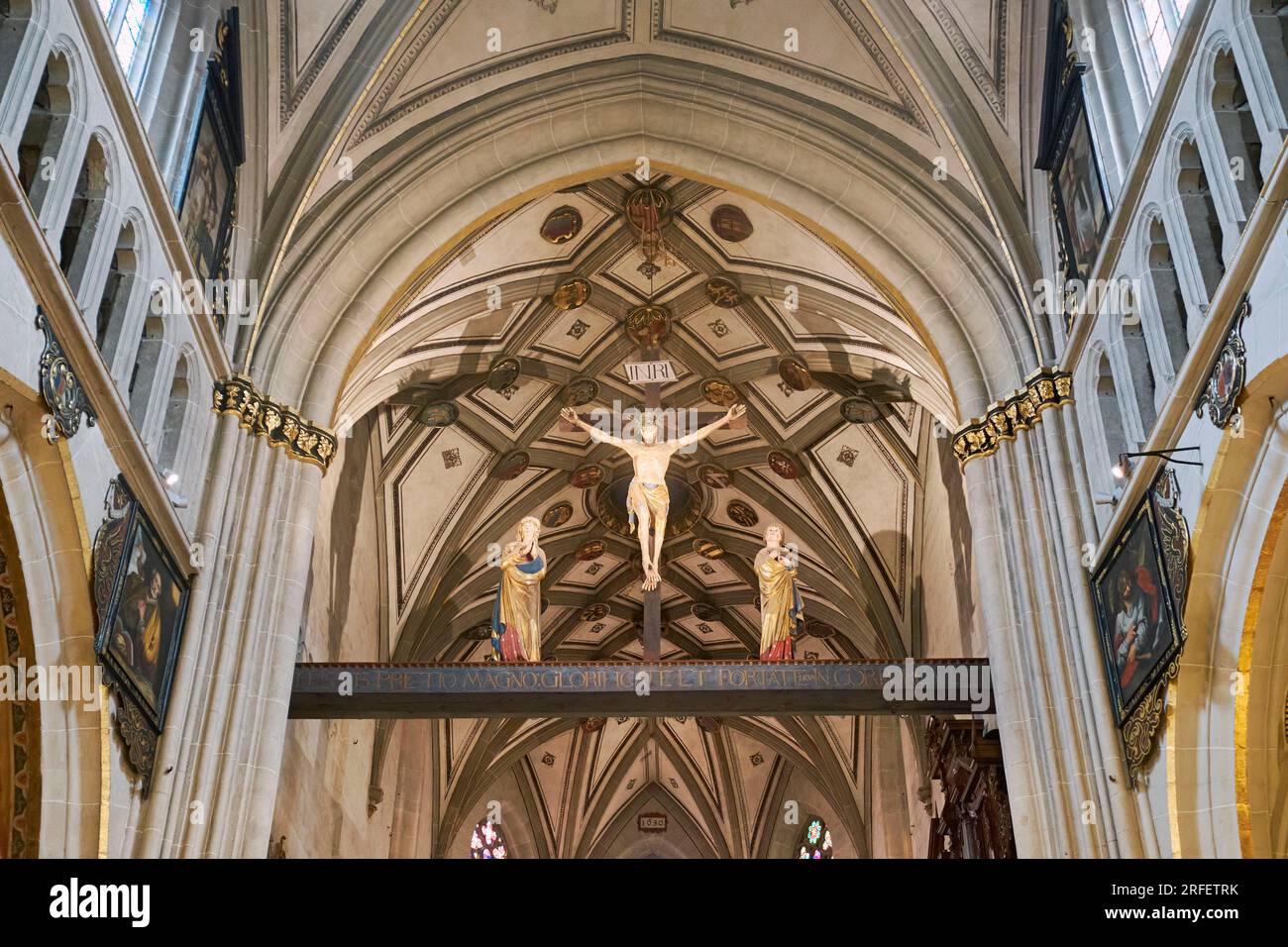 Switzerland, canton of Fribourg, Fribourg, Saint Nicolas cathedral, the ...