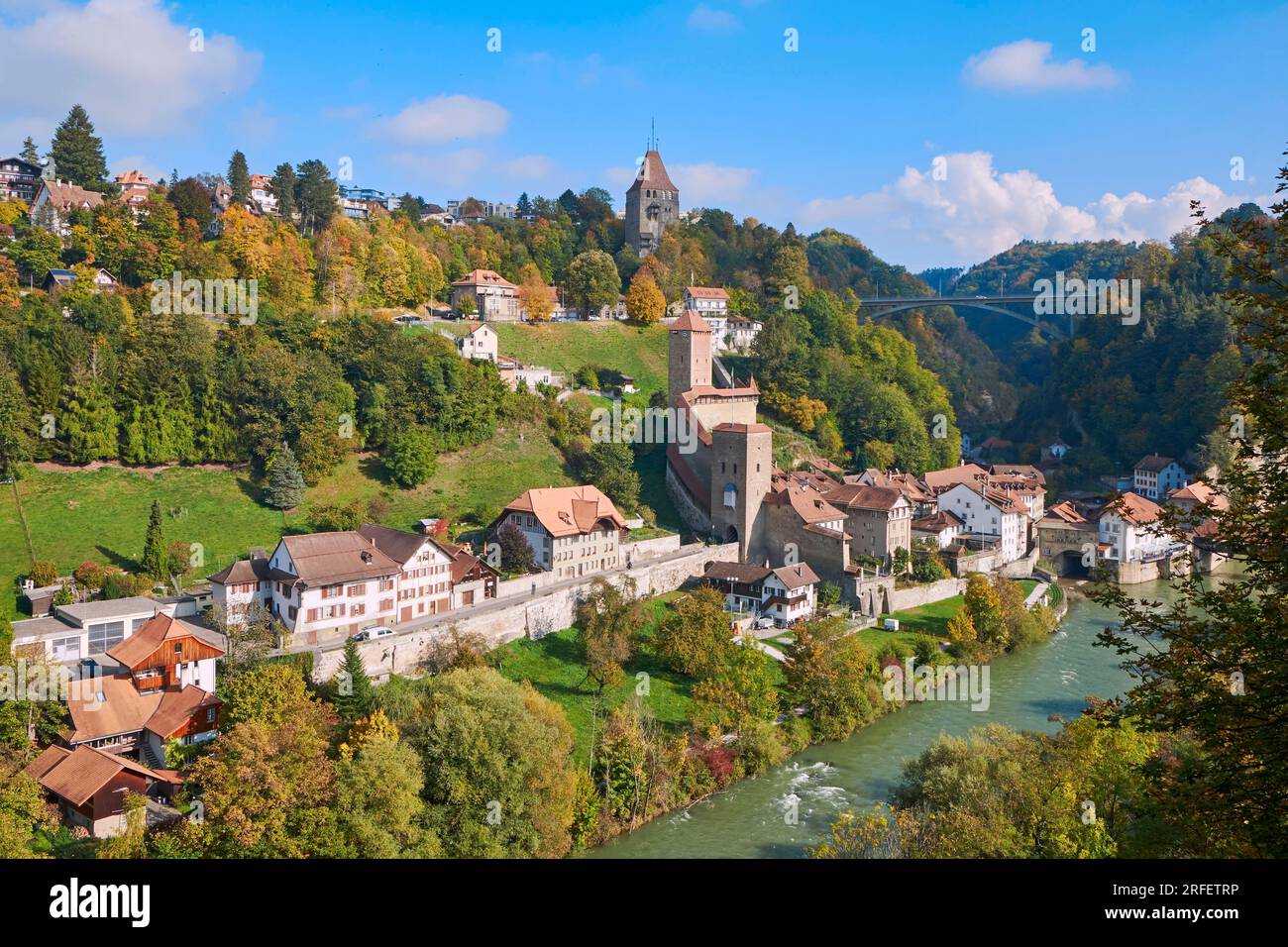 Switzerland, canton of Fribourg, Fribourg, the fortifications, the ...
