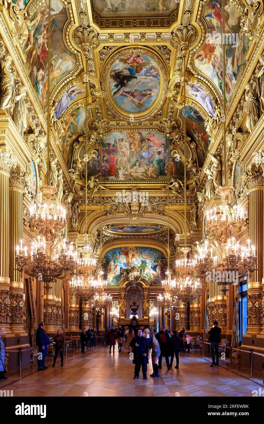 France, Paris, the Garnier Opera house, the Grand Foyer Stock Photo - Alamy