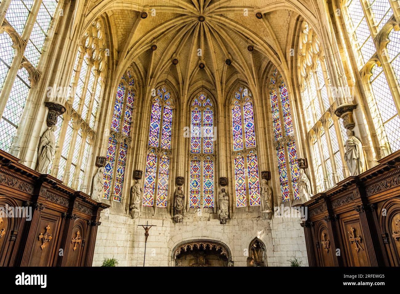 France, Somme, Saint-Riquier, The abbey church of Saint-Riquier is a ...