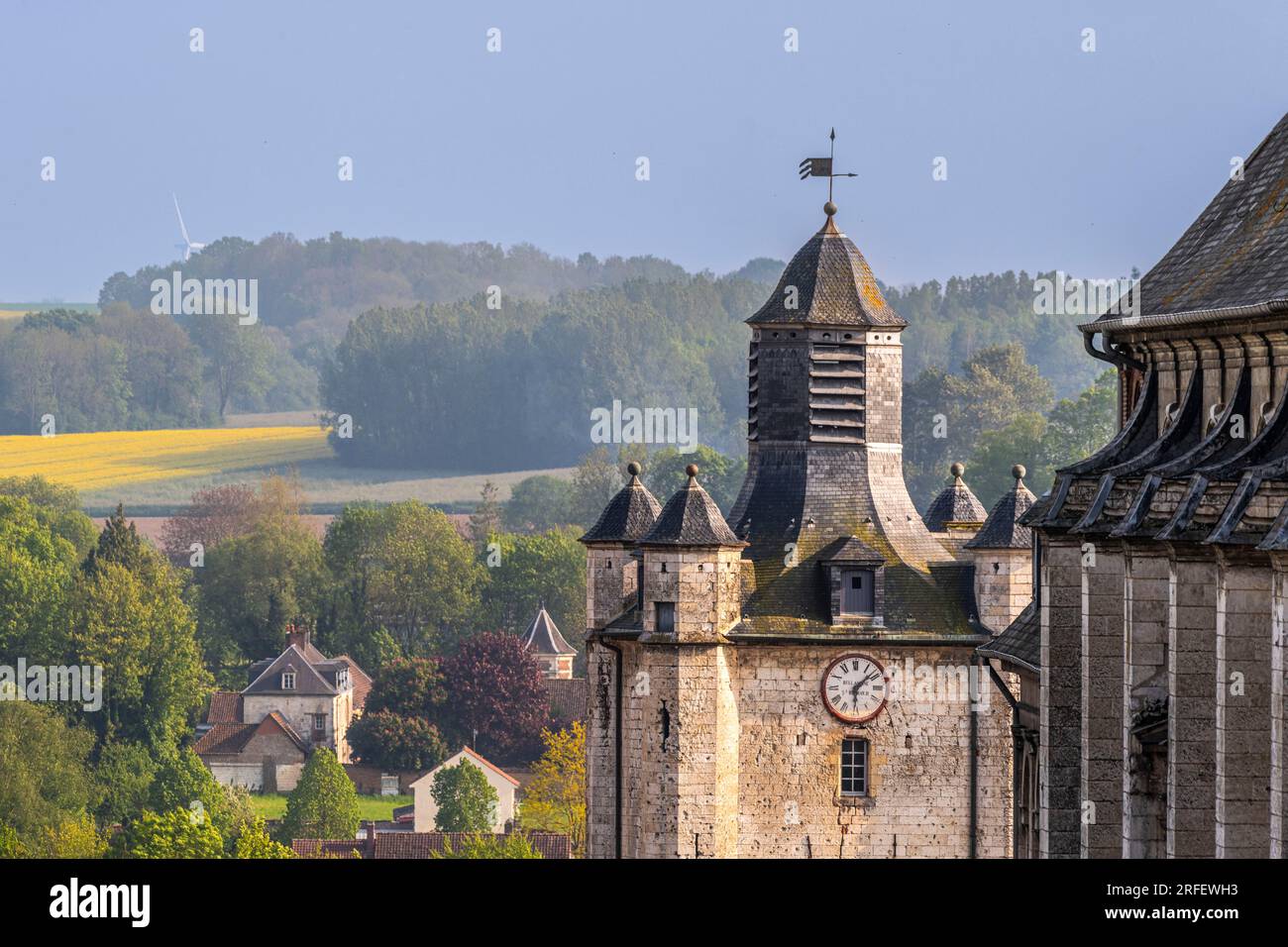 France, Somme, Saint-Riquier, the Belfry of Saint-Riquier is a UNESCO ...