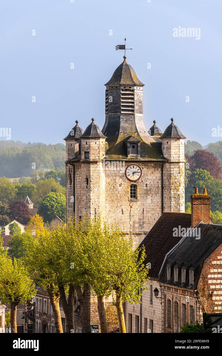 France, Somme, Saint-Riquier, the Belfry of Saint-Riquier is a UNESCO ...