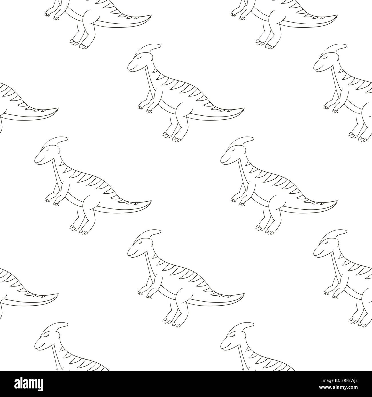 Hand drawn cute dinosaurs seamless pattern. Dinosaurs background ...