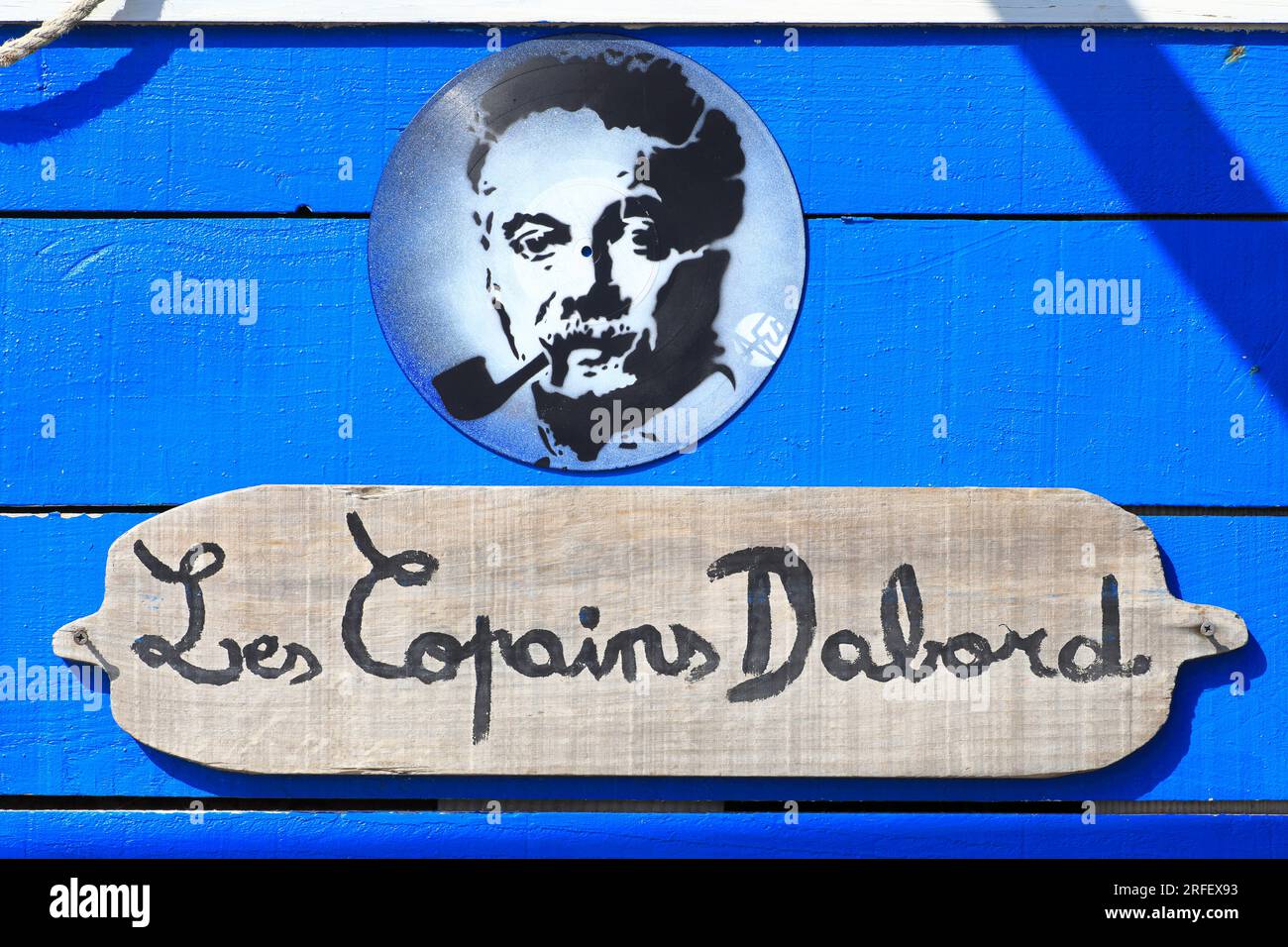 France, Herault, Sete, the Pointe Courte (fishing district), tribute on ...