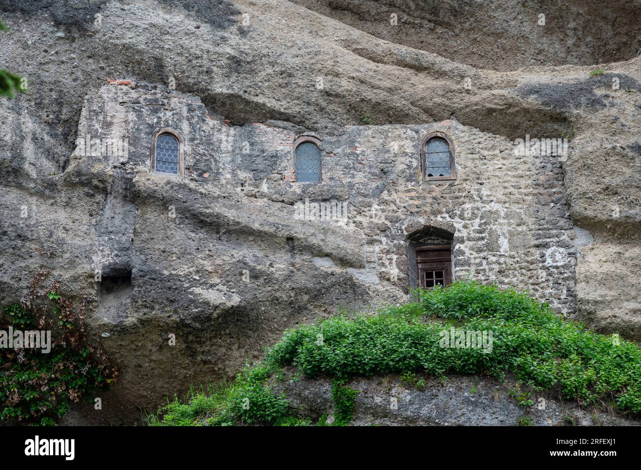Austria, Salzburg , old town, cemetery of Saint Peter and the cliff of ...